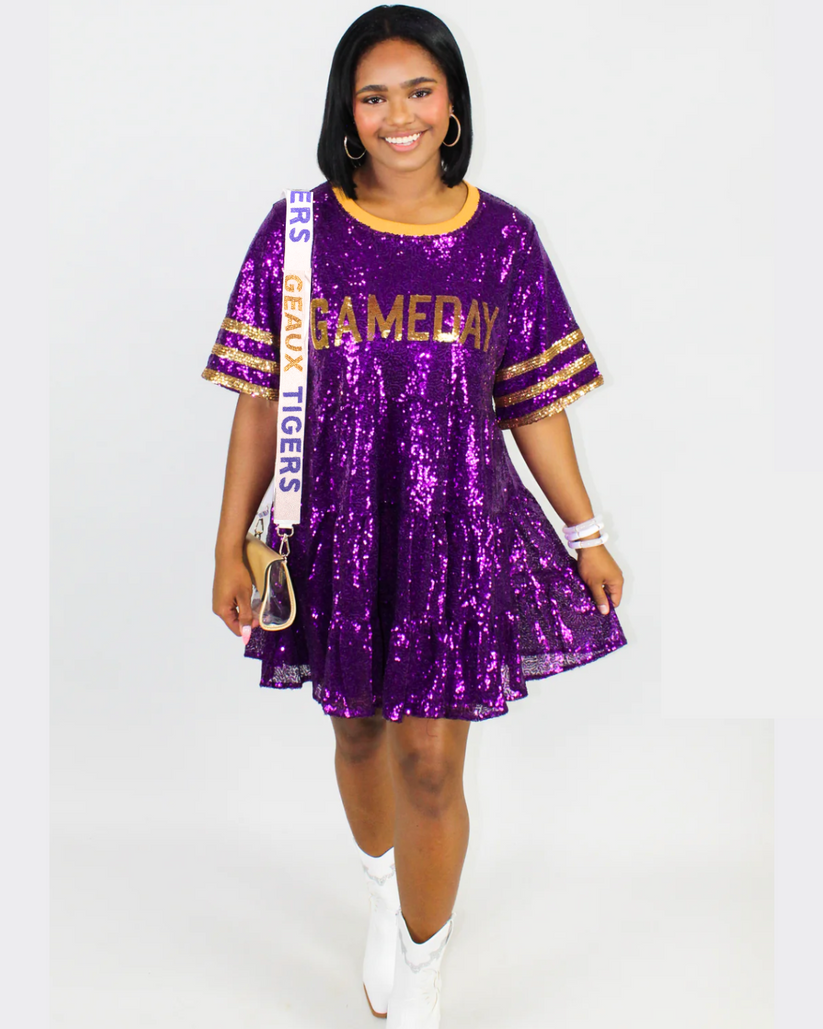 LSU Beaded Purse Strap | Geaux Tigers Beaded Purse Strap – College Dayz ...